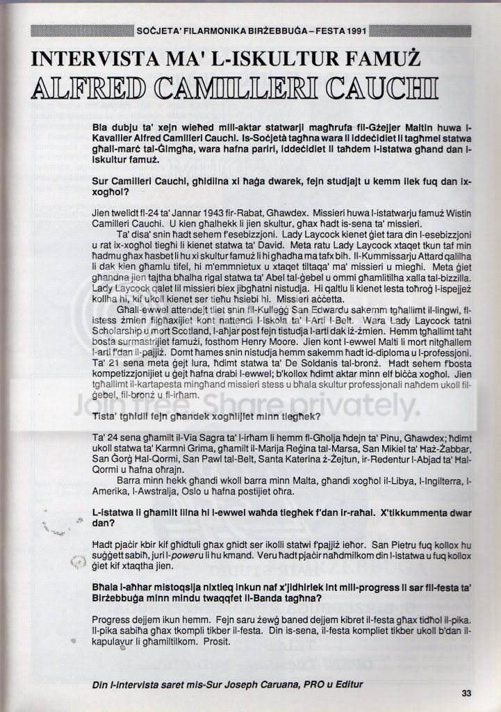 Intervista lil Alfred Camilleri Cauchi (1991)