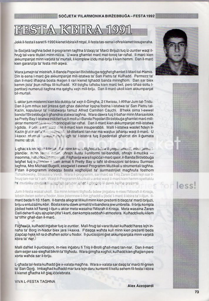 Festa Kbira 1991 – Alex Azzopardi